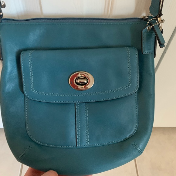 Coach | Bags | Turquoise Leather Coach Cross Body Purse | Poshmark